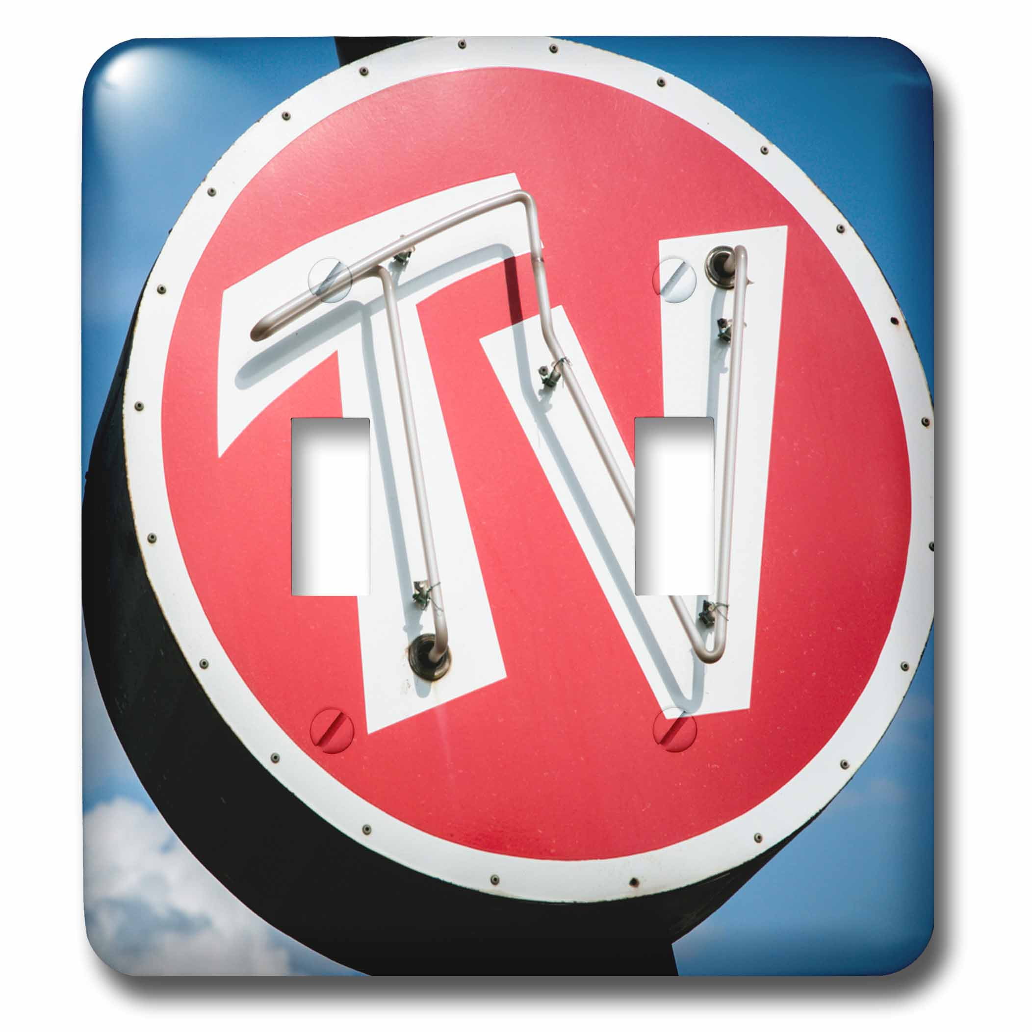 3dRose Old TV sign, Mitchell, Illinois, USA. Route 66 - Double Toggle ...