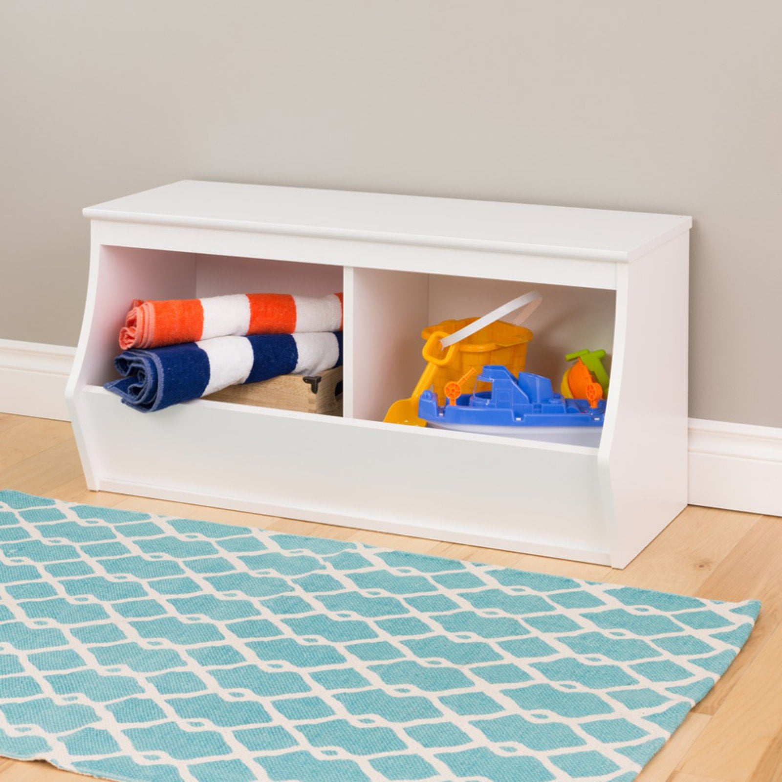 Prepac Monterey Stackable 2-Bin Storage Cubby, White - Walmart.com