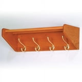 Wooden Mallet 24HCRBK 4 Hook Shelf, Brass Hooks - Black - Walmart.com