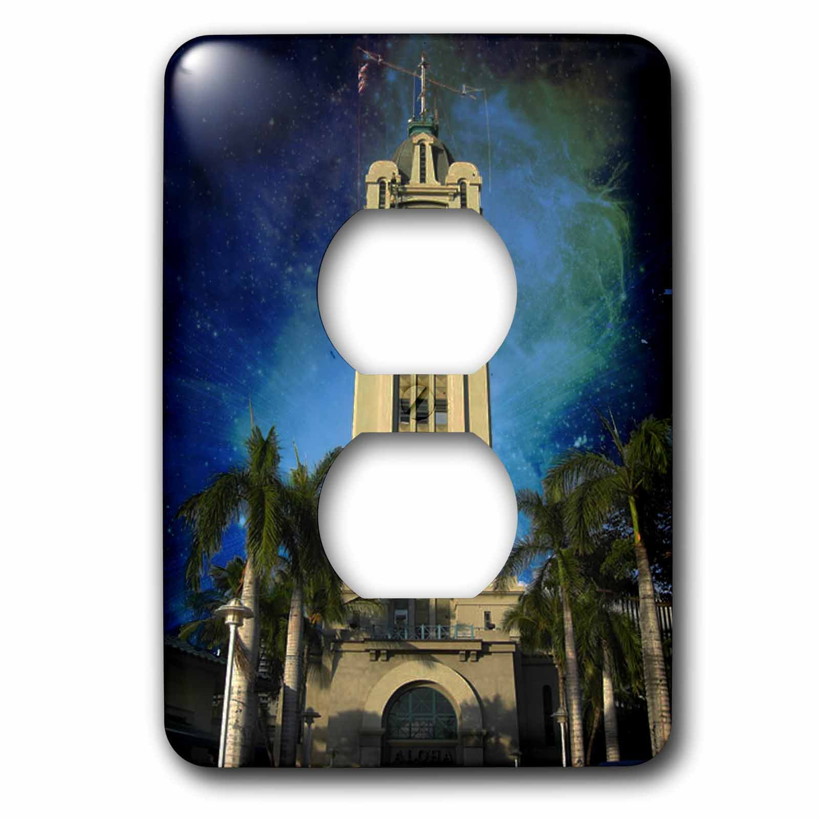 3dRose Aloha Tower at Night in Honolulu - 2 Plug Outlet Cover (lsp ...