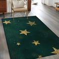 Area Rug 3x5ft Seamless Gold Star on Hunter Green Area Rugs Washable ...