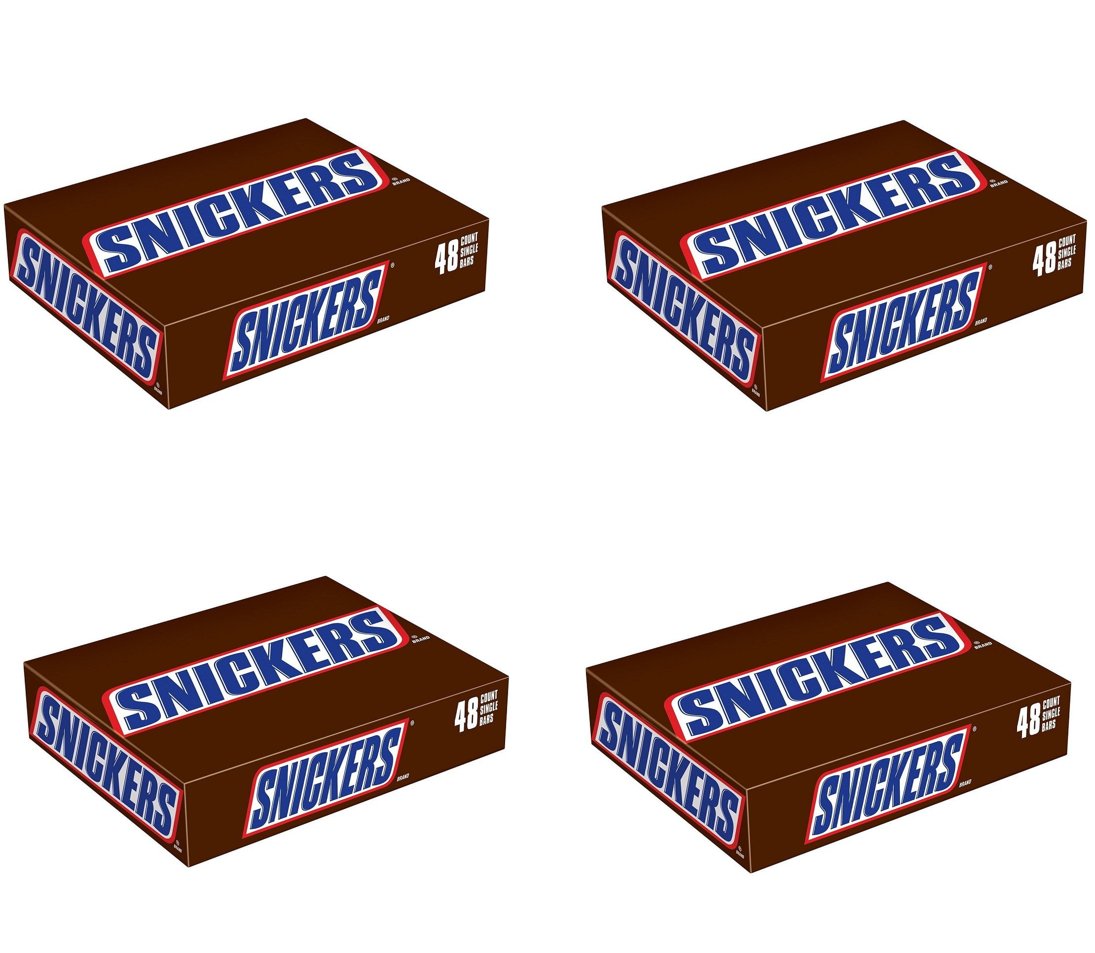 SNICKERS Singles Size woXwPC Chocolate Candy Bars 1.86 Ounce Bar 48 ...