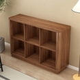 5 Tiers Rotating Bookshelf, Corner Bookcase, 360 Display Wood Spinning ...