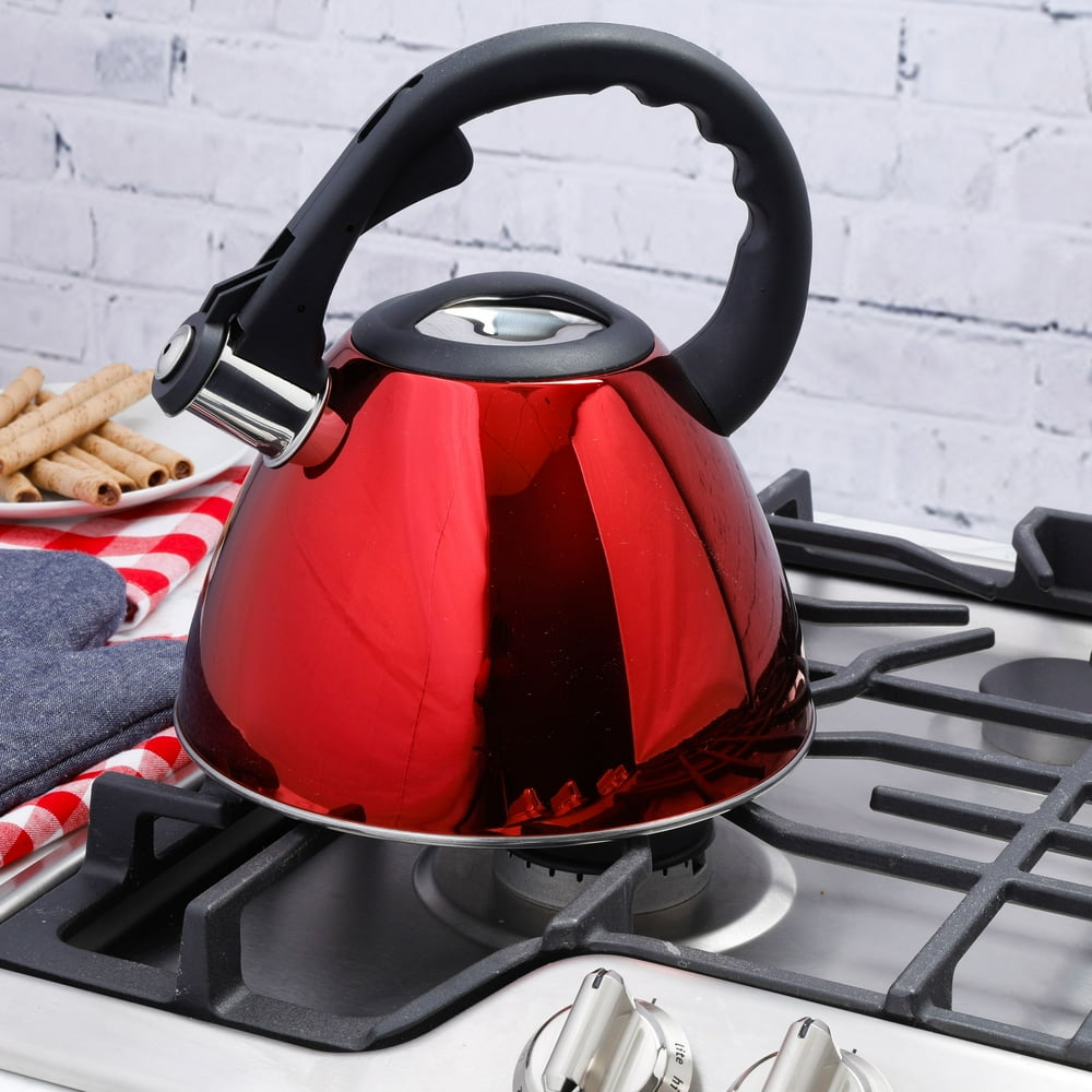 Mr Clarendon 2.6-Quart Metallic Red Tea Kettle - Walmart.com - Walmart.com