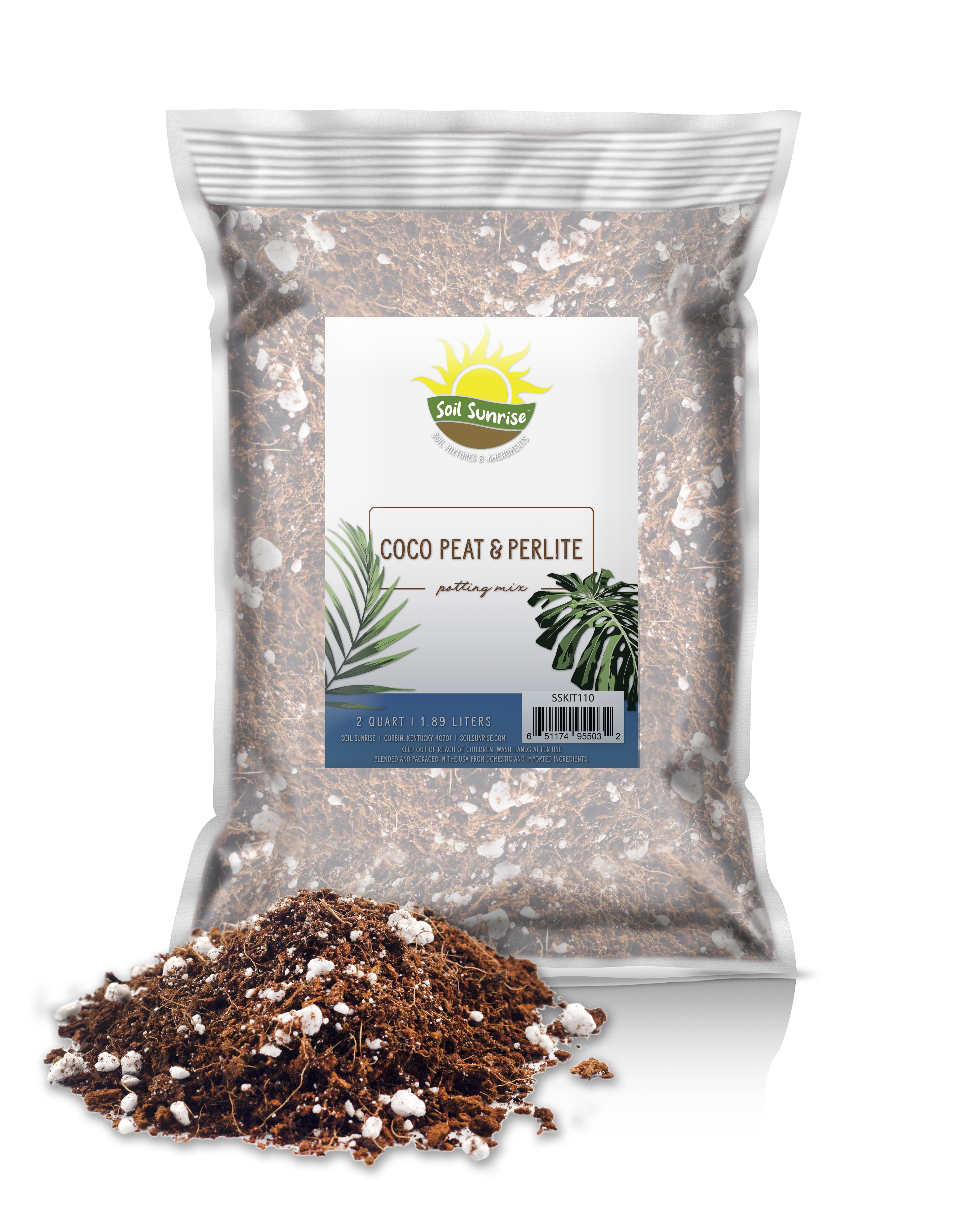 Coco Peat Perlite Potting Mix (2 Quarts), Loose Coconut Coir and ...