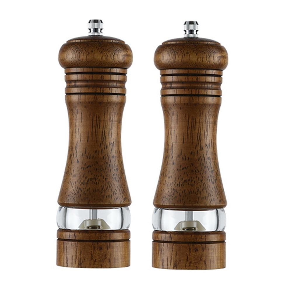 Wood salt and pepper Grinder mill set, classic manual salt grinder can ...