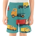 BZSMCE Adjustable Drawstring Casual Shorts With Yellow Red Orange Truck ...