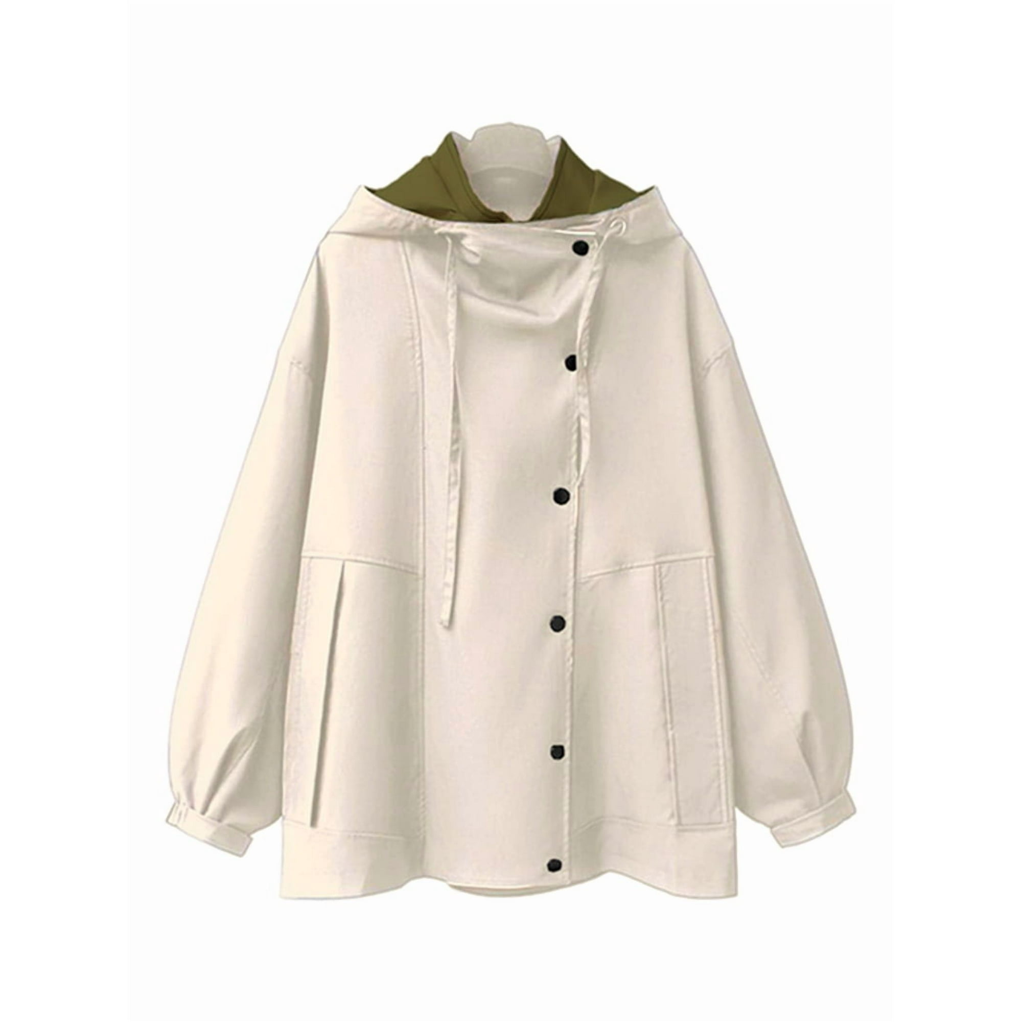 Click here for Unbranded Females Hooded Trench Coat Lapel Button... prices