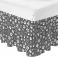 Black Paw Print Bed Skirt King Size 16 Inch Drop, Modern Classic Black ...