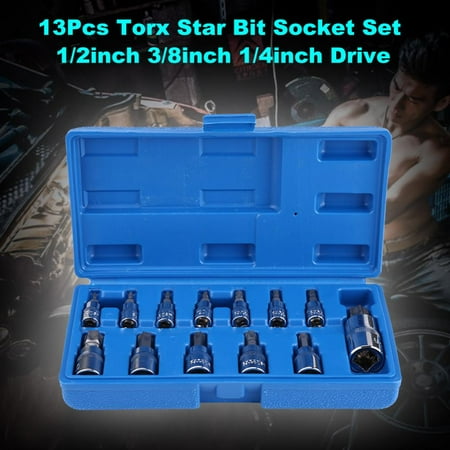 WALFRONT 13Pcs Torx Star Bit Socket Set 1/2inch 3/8inch 1/4inch Drive Star Bit Socket | Walmart ...