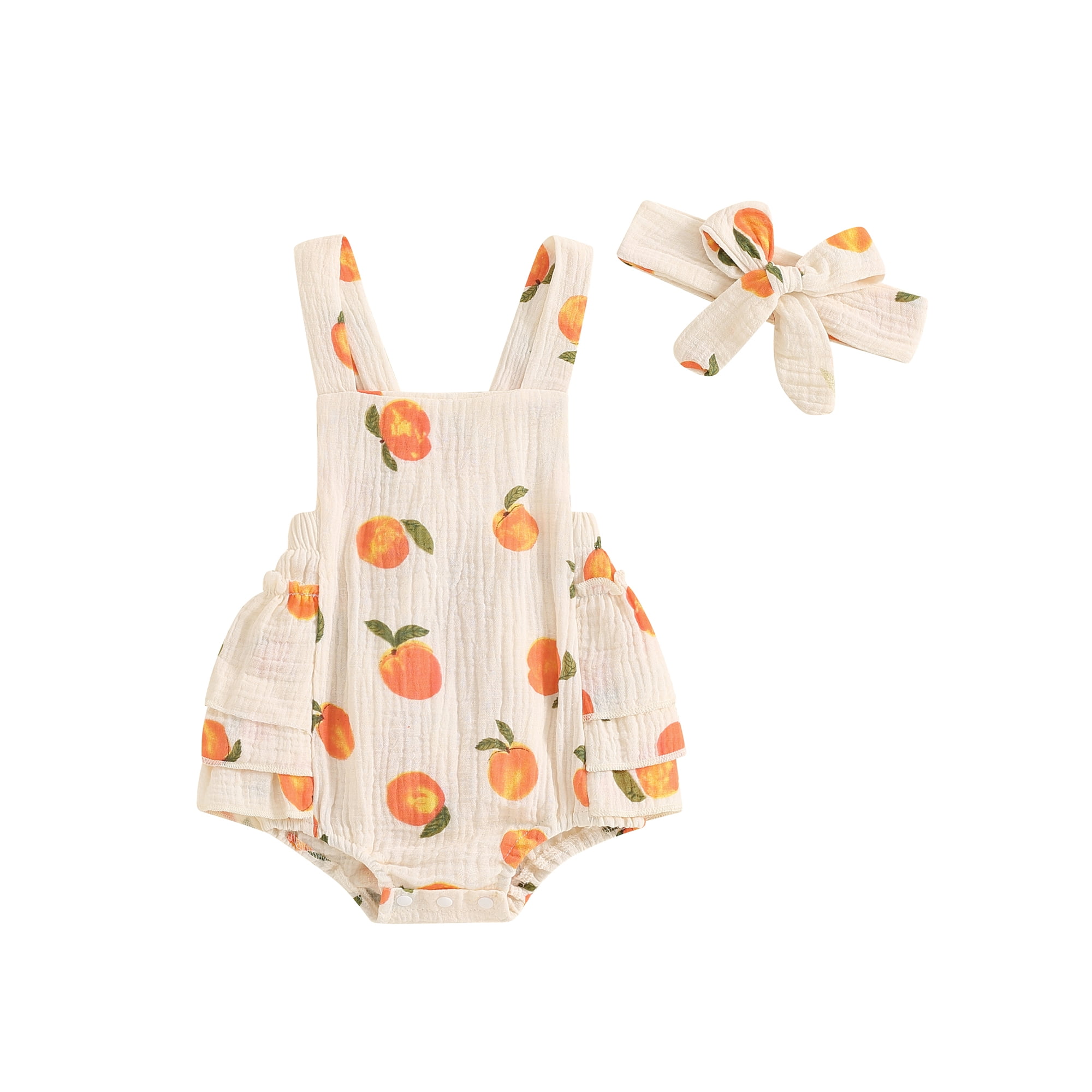 Click here for Gupgi Baby Girls Peach Romper 6 12 Months 18 24 Co... prices