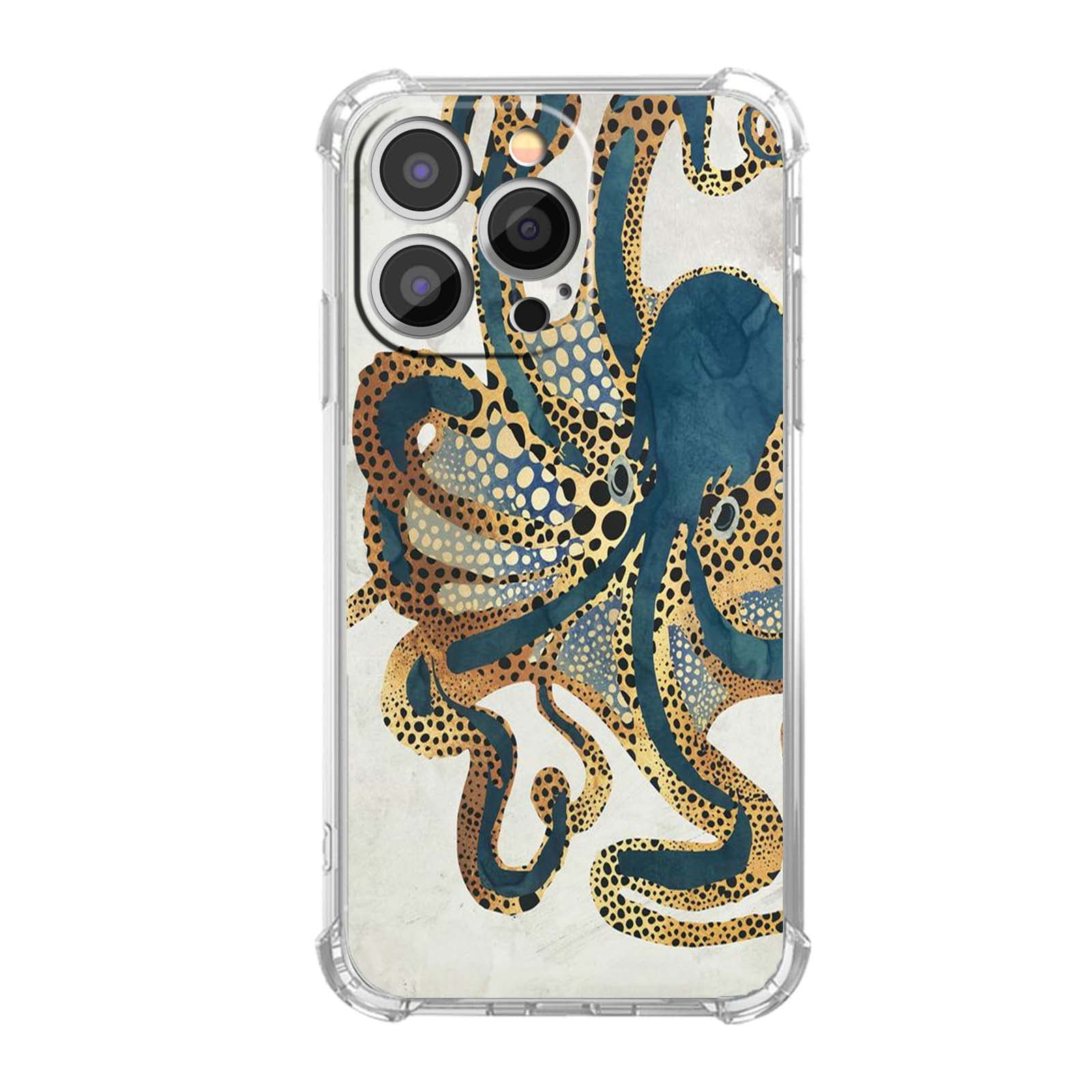 Blue Octopus Case for iPhone 14 Pro,Aesthetic Art Design Pattern Soft ...