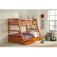 Coaster Ogletown Twin Over Full Wood Bunk Bed with Storage, Honey Oak ...