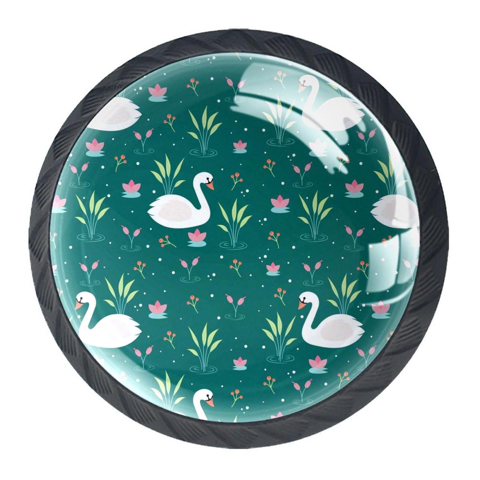 4 Pcs Elegant Swan Knobs for Kitchen Cabinet Cupboard Dresser Bookcase ...