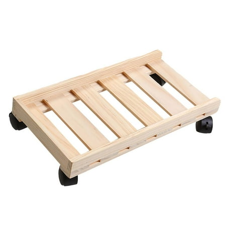 Wooden CPU Stand with 4 Casters Multipurpose Hollow Tower Riser Wooden ...