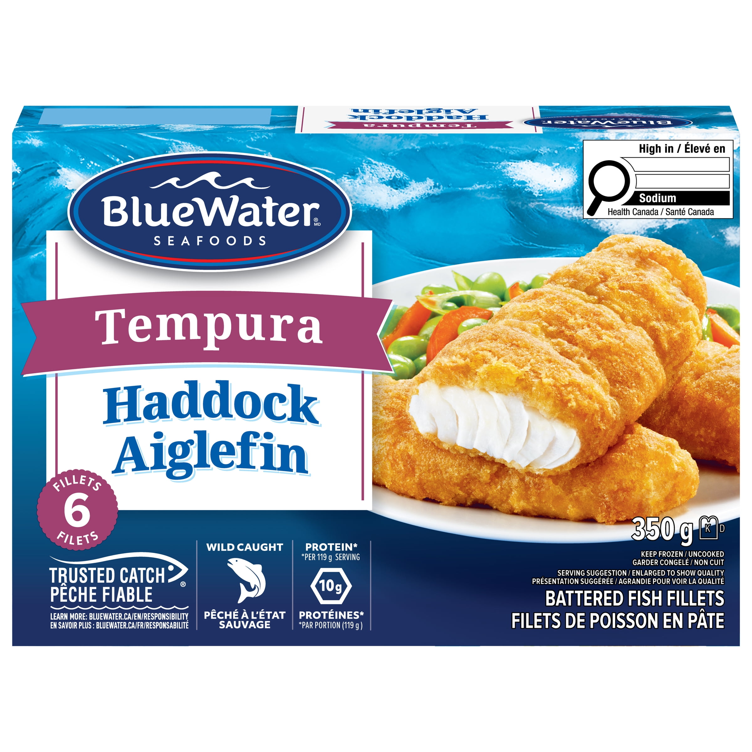 BlueWater Seafoods Tempura Haddock Fish Fillets, Wild Caught Haddock ...