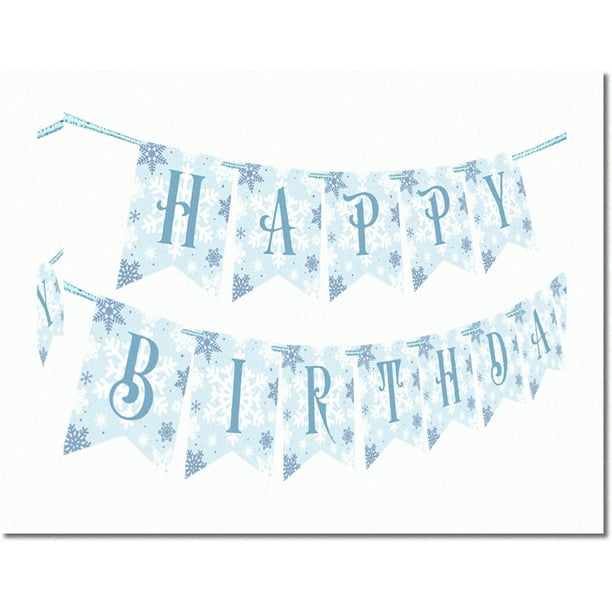 Frosty Flakes Celebration Kit - Snowflake Winter Birthday Banner ...