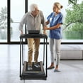 Costway 2.5 HP Walking Treadmill with Long Handrails for Seniors Pulse ...