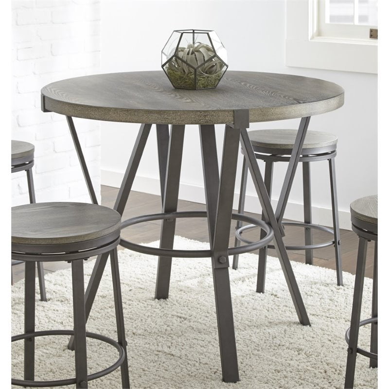 Bowery Hill Round Counter Height Dining Table in Gray - Walmart.com