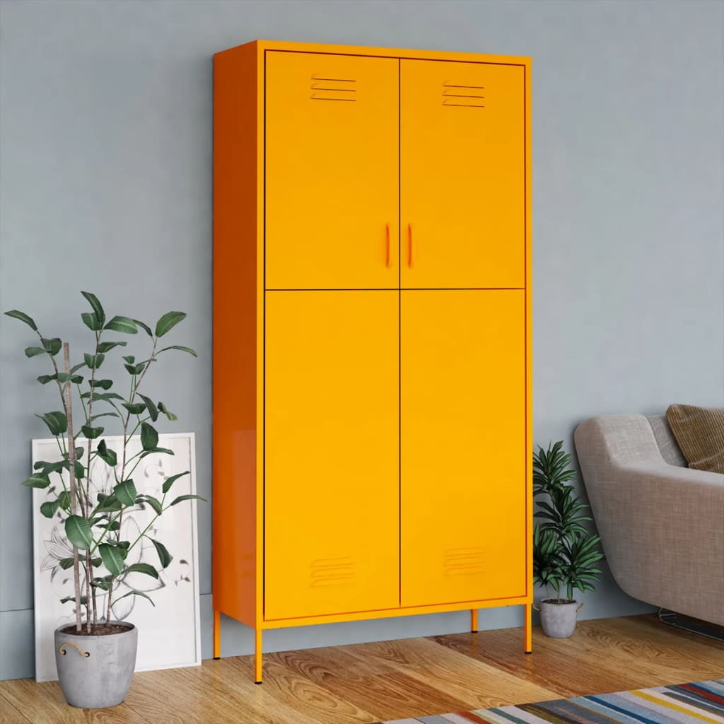 Click here for Vidaxl Wardrobe Mustard Yellow 90x50x180 Cm Steel prices