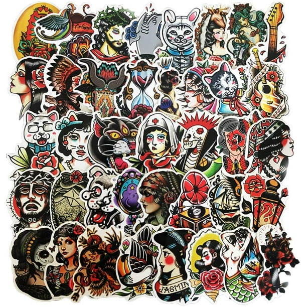 IGUOHAO Retro Pin-up Girls Stickers Pack 50 Pcs Suitcase Stickers Vinyl ...