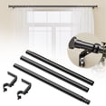 Adjustable Curtain Rod Cylindrical Metal Black For Short Window Modern ...