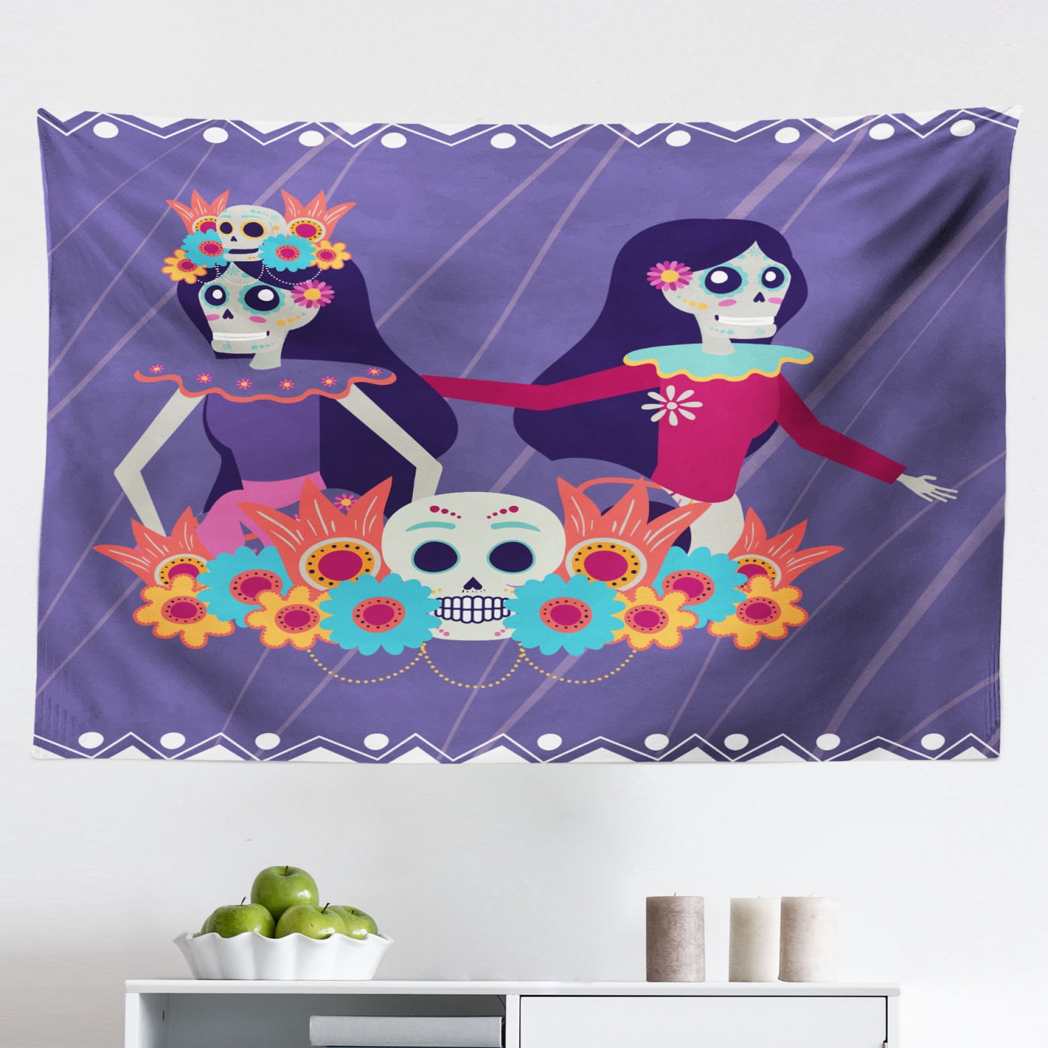 Dia de Los Muertos Tapestry, Representation of The Death Skull in ...