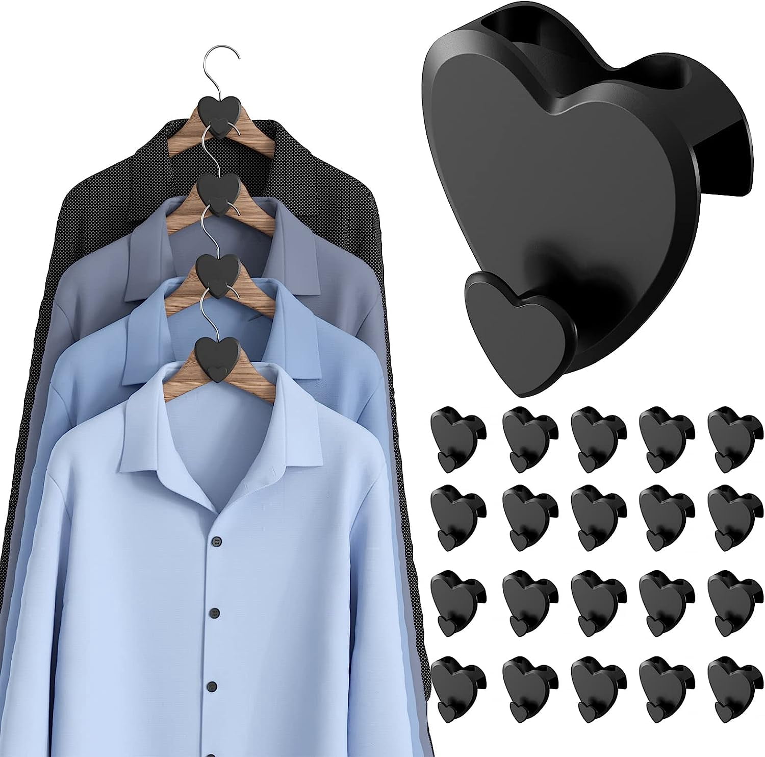 20 Pcs Clothes Hanger Connector Hooks Cardioid，Heavy Duty Cascade ...