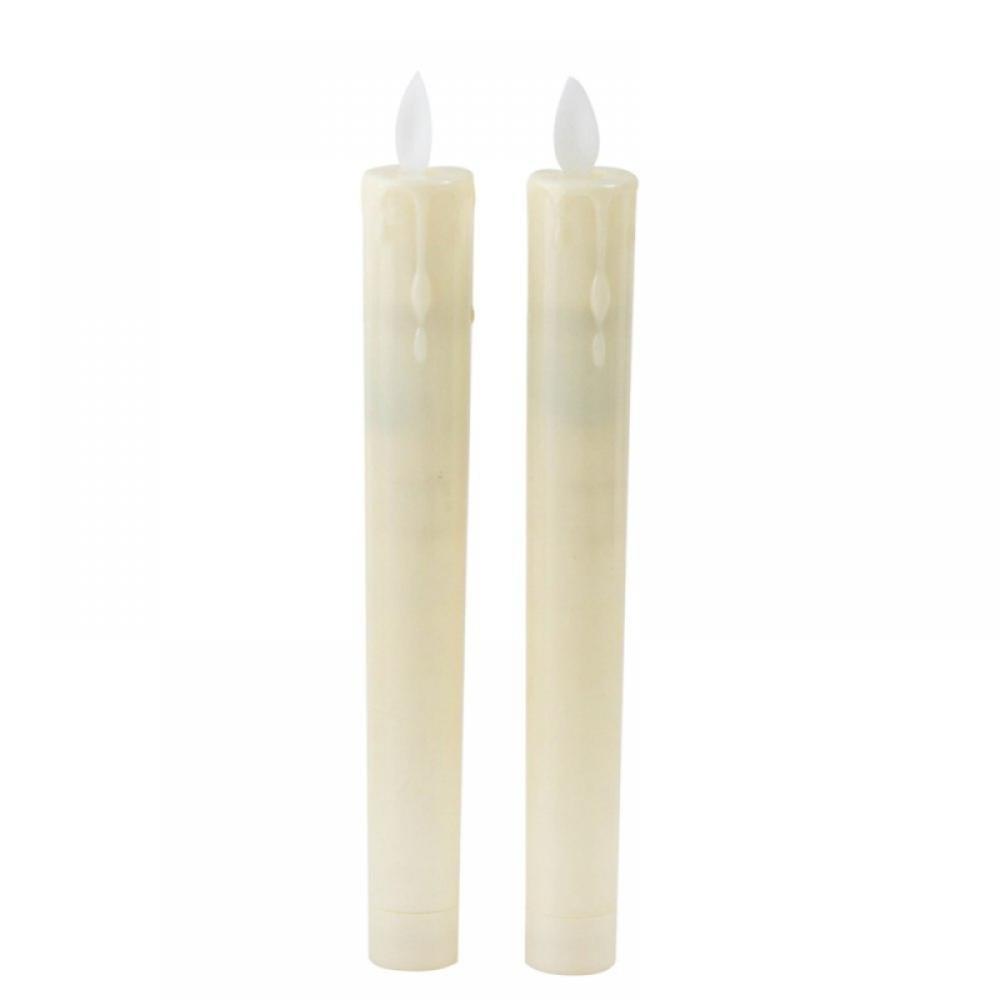 Baywell 8.2 Inch Flameless Taper Candles - Realistic 3D Flame with Wick ...