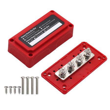 DC 48V 300A 4 Terminal Studs Busbar Power Distribution Block Heavy-duty Modular Design Bus Bar ...