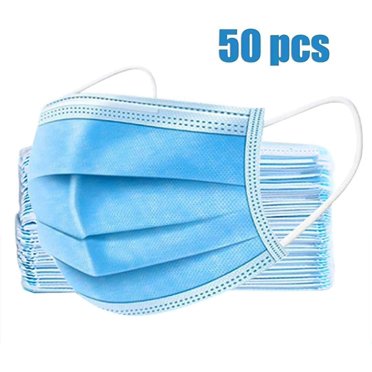 100 Disposable Face Masks, 3-ply Breathable Dust Protection Masks ...