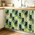Black Cat Cabinet Curtains for Kitchen 28"W x 51"L, Orange Purple ...