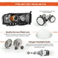 AKKON - For 2003-05 Dodge Ram + 2002 Ram 1500 Dual DRL Projector LED ...