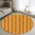 4ft Round Rug Orange Spring Leaves Area Rugs for Living Room Bedroom ...