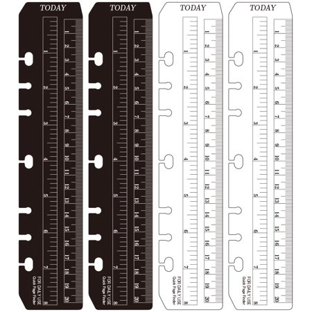 KSCD 4 Pcs Plastic Page Marker Snap-in Bookmark Ruler Binder Ruler for ...