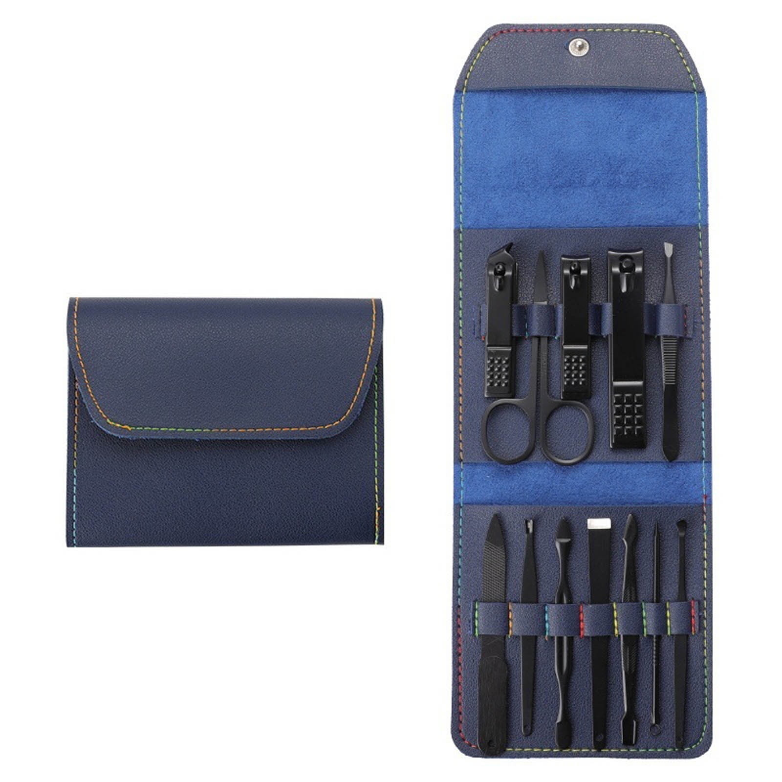 Topllc 12pcs Nail Cutter Set Makeup Beauty Tool Nail Clipper Set Folding Bag Stainless Steel Tool Finger Nail Clipper Kit Nail Clippers 4.68×4.68×1.17