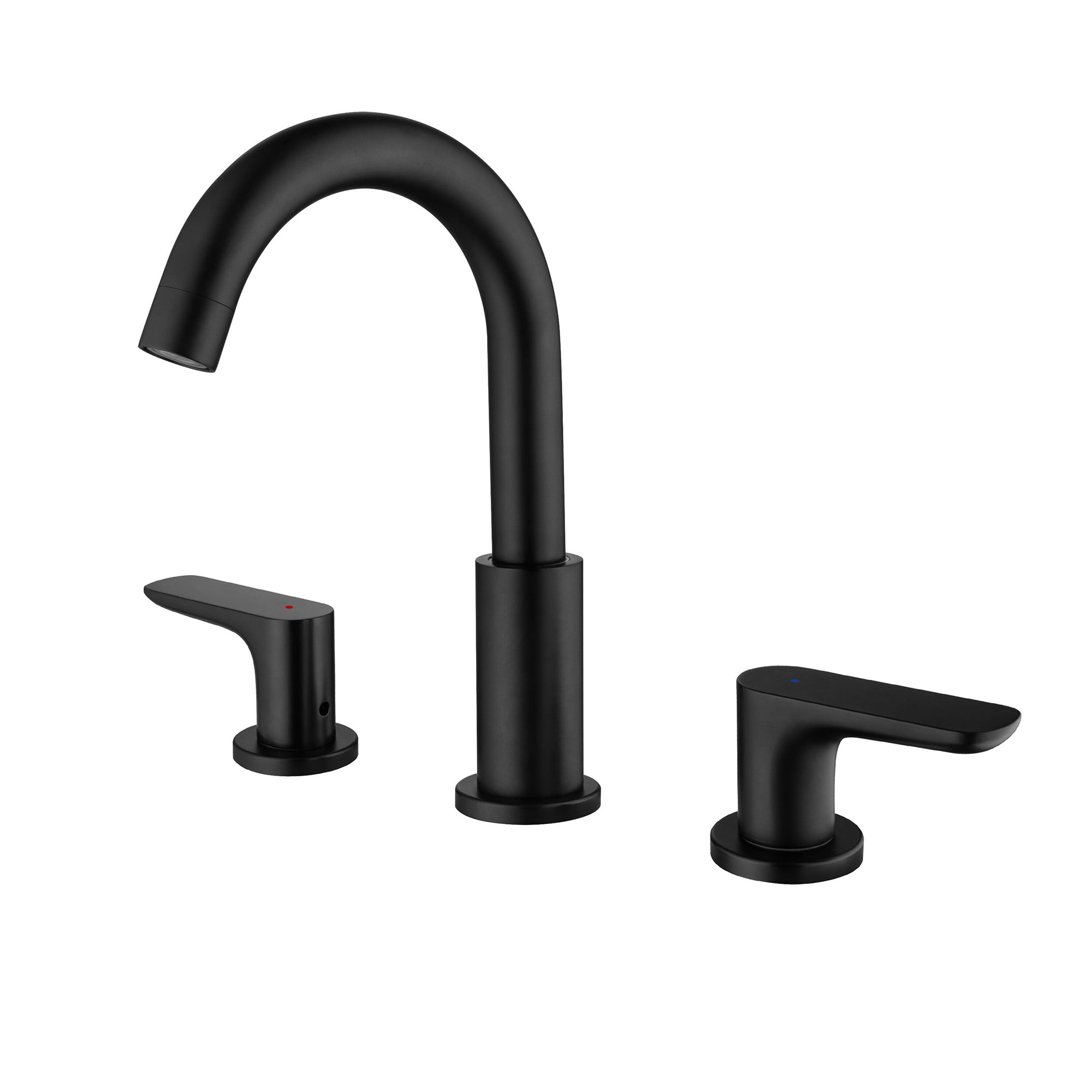 Three Hole Bathroom Sink Faucet, Two Handle Deck Mounted Solid Brass ...