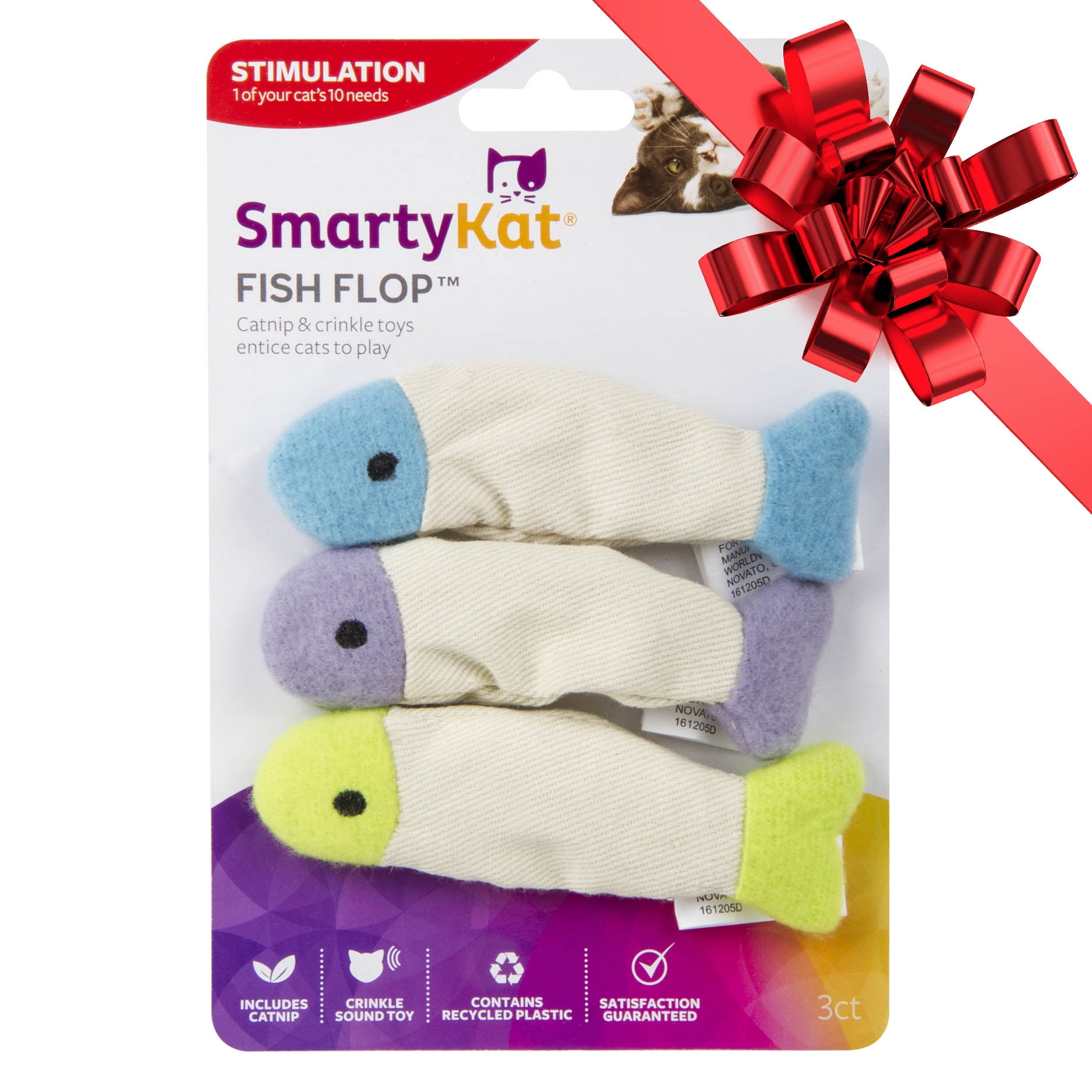 SmartyKat Fish Flop Crinkle Catnip Cat Toy, 3 Count - Walmart.com SmartyKat Fish Flop Crinkle Catnip Cat Toy, 3 Count - Walmart.com