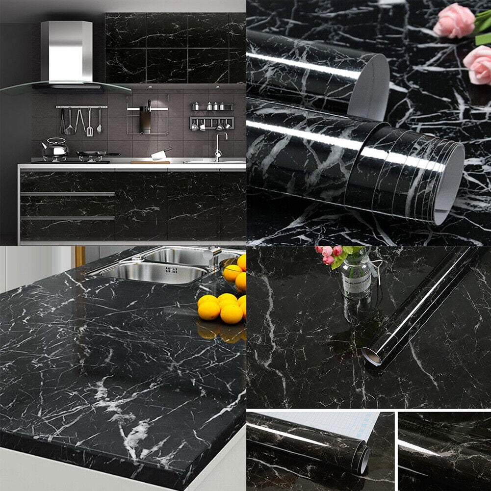 US 2-4 Pack Marble Kitchen Countertop Peel Stick Wallpaper Marble ...