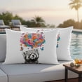 Abstract Raccoon Outdoor Pillow Covers Set of 2 Colored Heart Paint Red ...