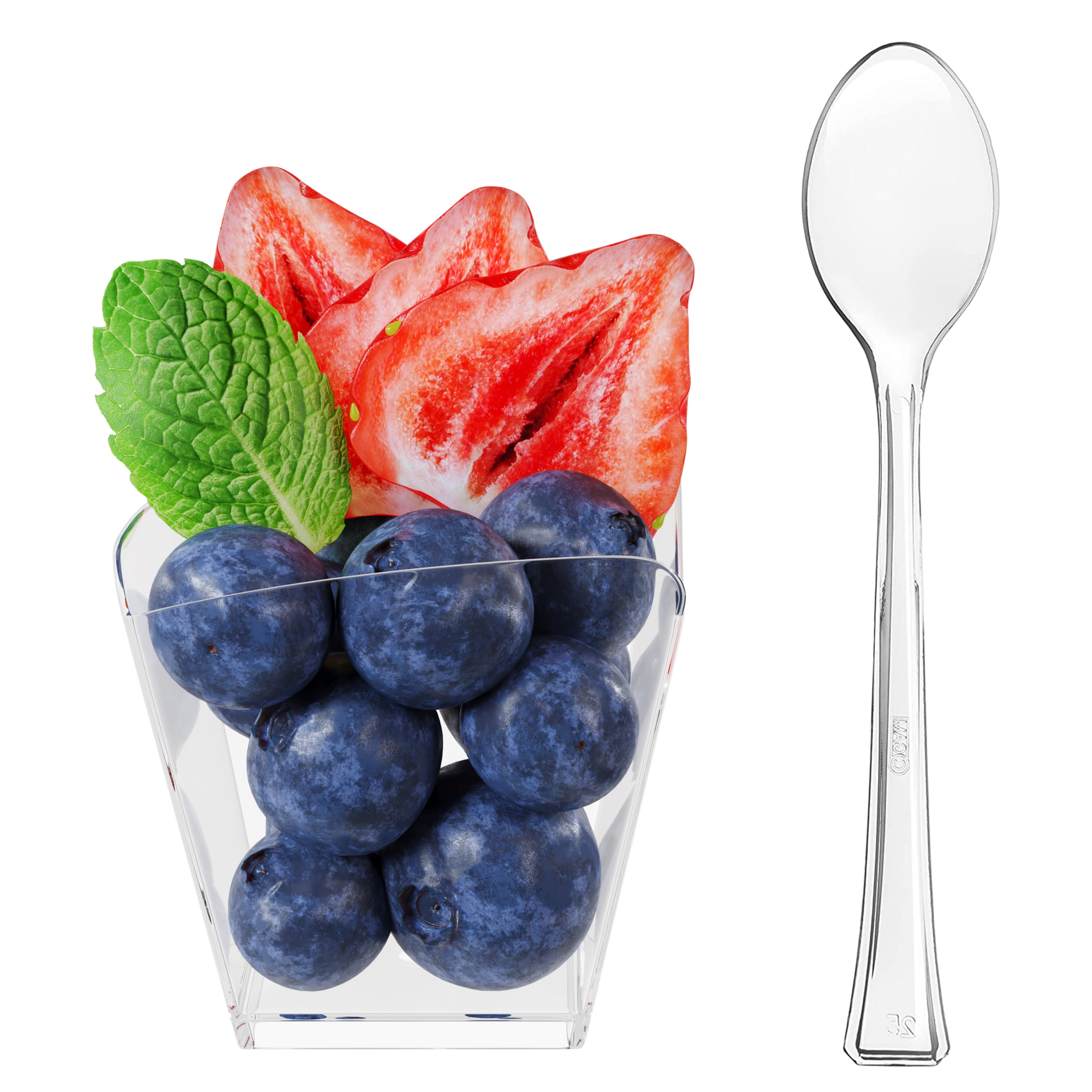 Exquisite Mini Dessert Cups With Spoons 196 PCS I Serves 96 I 3.1 Oz ...