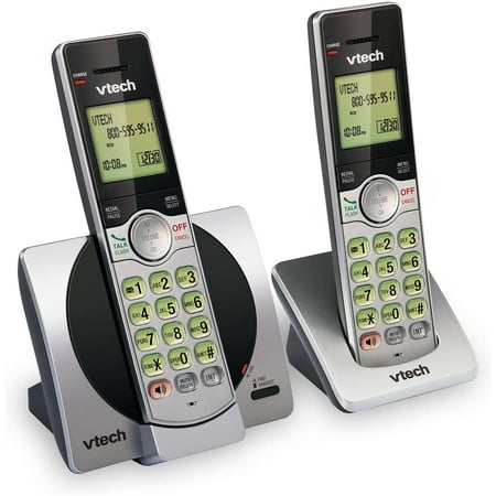 VTech DECT 6.0 Dual Handset Cordless Phones with CID, Backlit Keypads ...