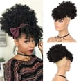 Afro Puff Kinky Curly Drawstring Ponytail with Bangs - Clip-in High ...