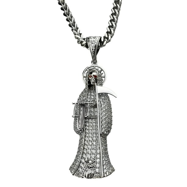 Bling Cartel - La Santa Muerte Pendant Cadena 3.5" w/Stainless Steel ...