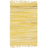 Rugs.com Chindi Cotton Collection Rug – 2' x 3' Yellow Flatweave Rug ...