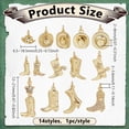 14Pcs 14 Styles Cowboy Theme Brass Micro Pave Cubic Zirconia Pendants ...