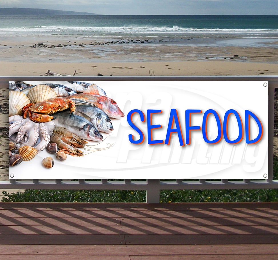 Seafood 13 oz Vinyl Banner With Metal Grommets - Walmart.com