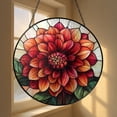 Blooming Orange Window Glass Suncatcher Ornament, Radiant Floral Light ...