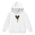 Girls Valentine's Day Hoodie Set Leopard Print Heart Pattern Hooded ...