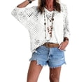 Boho Crochet Sweaters for Women Spring Summer Diamond-shaped Hollow Out ...